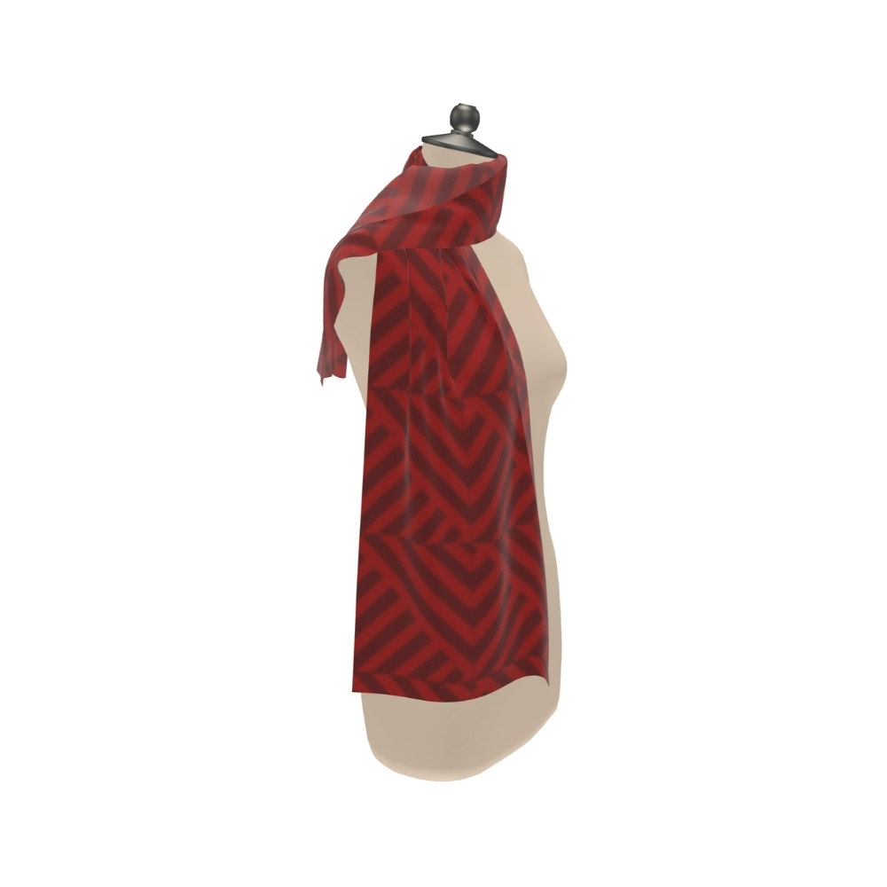 RED WINTER SILK SCARF – BREVEMENTE, LIVE, LOVE, SEXY